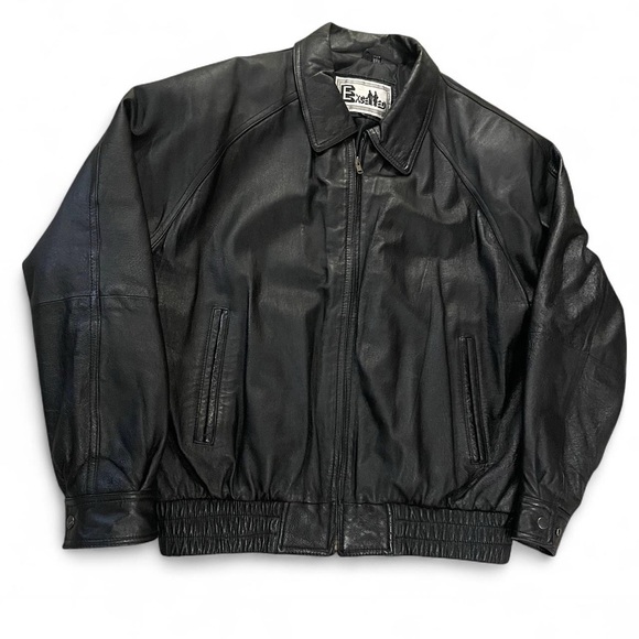 Excelled | Jackets & Coats | Excelled Vintage 8s Black Leather Jacket ...